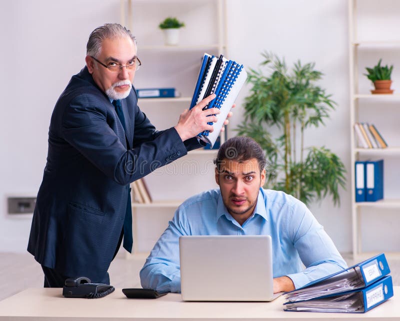 Old Boss and His Young Assistant in the Office Stock Image - Image of ...