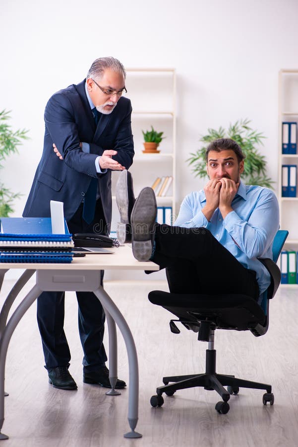Old Boss and His Young Assistant in the Office Stock Photo - Image of ...