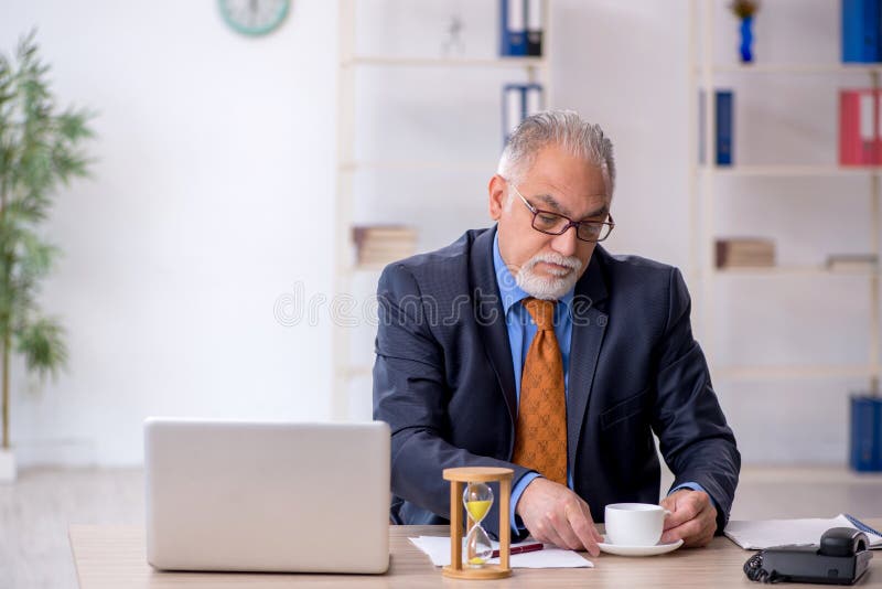 Old Boss Working in the Office Stock Photo - Image of manager ...