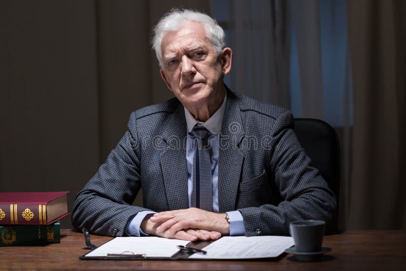 Old boss working overtime stock photo. Image of businessperson - 51691696