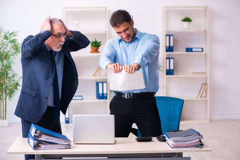 Old Boss and His Young Assistant in the Office Stock Photo - Image of ...