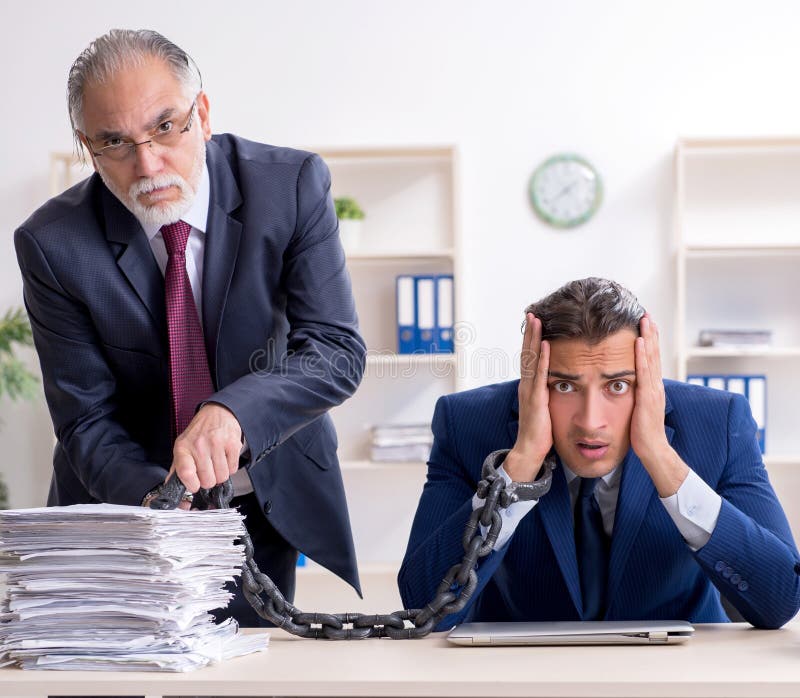 Old Boss and Young Male Employee in the Office Stock Photo - Image of ...