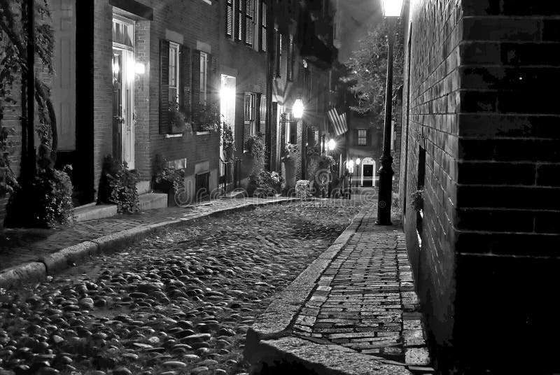 Old boston street stock photo. Image of beacon, massachusetts - 3545076