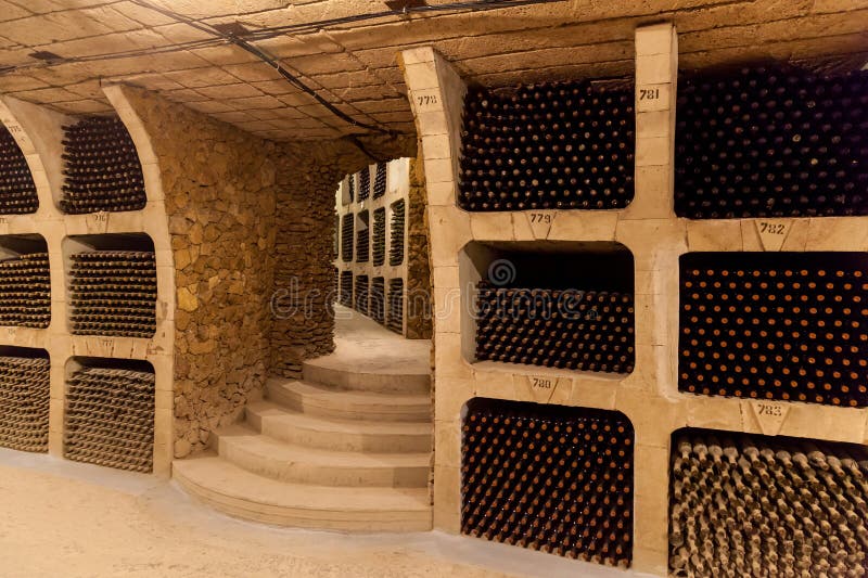 Old Bottles of Wine Stacked in Rows Stock Photo - Image of collection ...