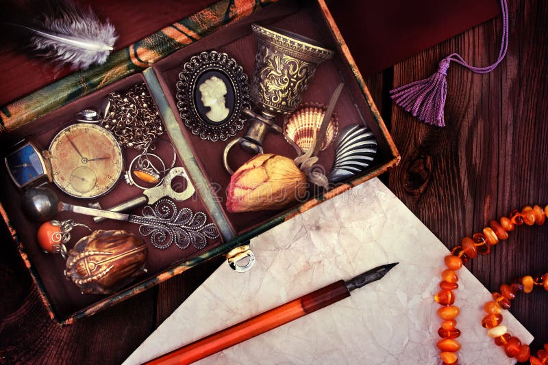 Old box of old things. stock photo. Image of ancient - 47926726