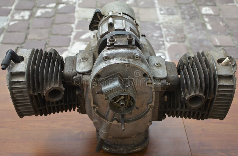 Old boxer engine stock photo. Image of historic, moped - 55095542
