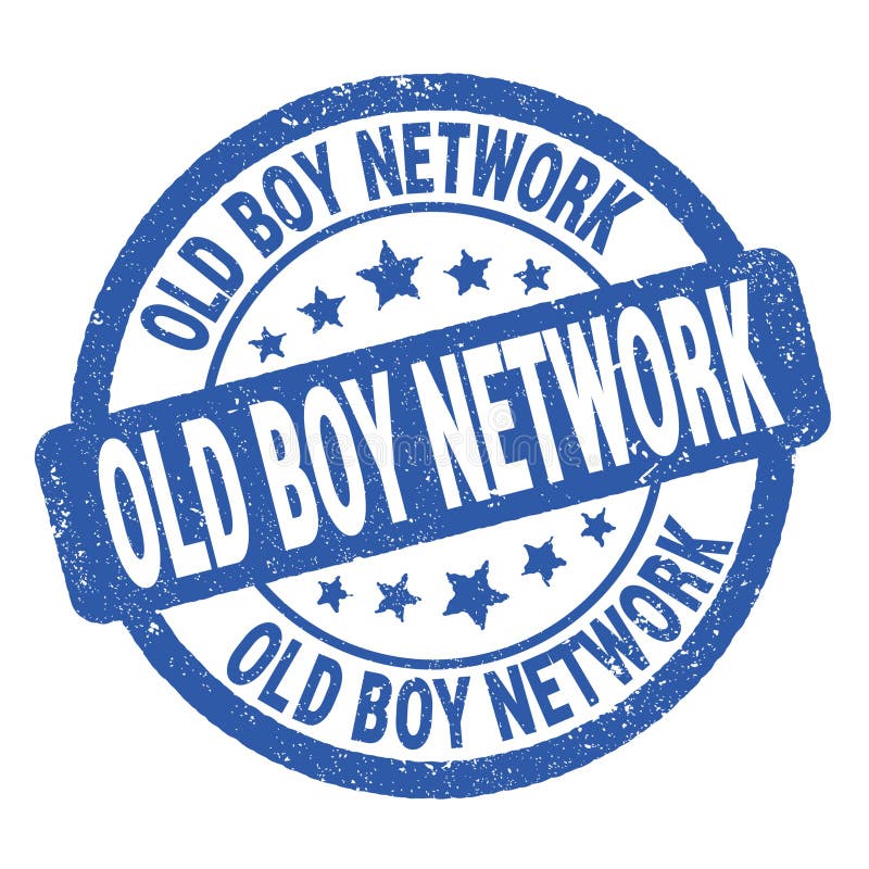 OLD BOY NETWORK Text Written on Blue Round Stamp Sign Stock ...