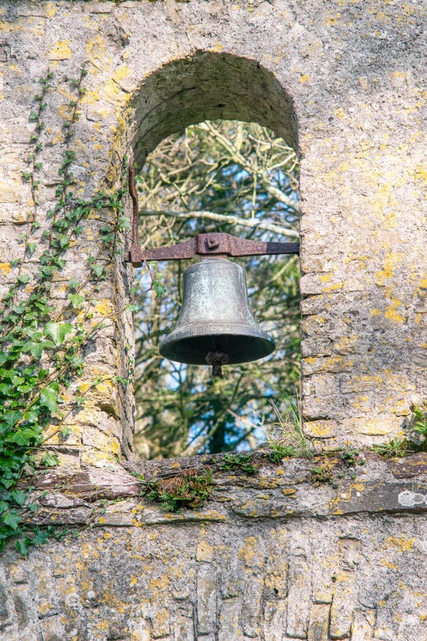 Old Brass Bell in the Arc of Gate Stock Photo - Image of back, exterior ...