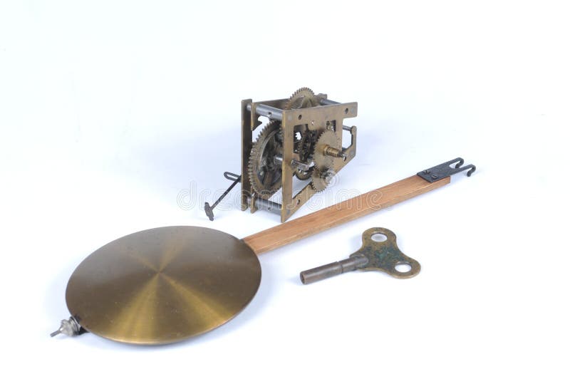 Old brass clock mechanism stock photo. Image of mechanism - 76647612