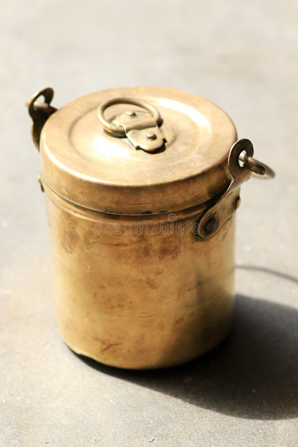 Brass container. stock photo. Image of decoration, exotic - 20941014