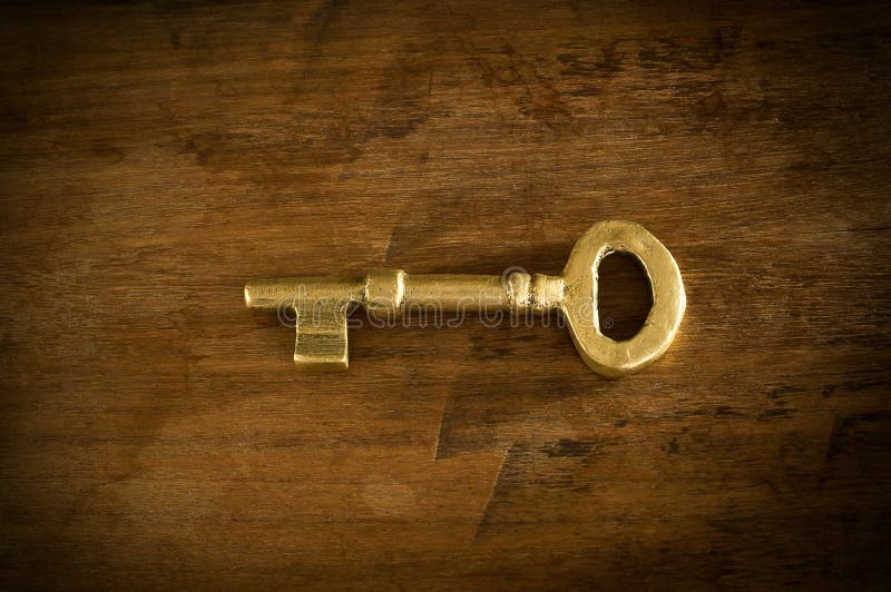 Old Brass Keys Placed on a Wooden Floor Low Key Light. Stock Image ...