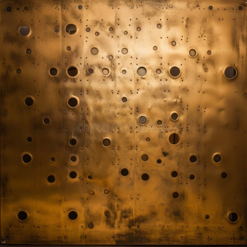 Old Brass Panel Texture with Holes , Generated by AI Stock Illustration ...