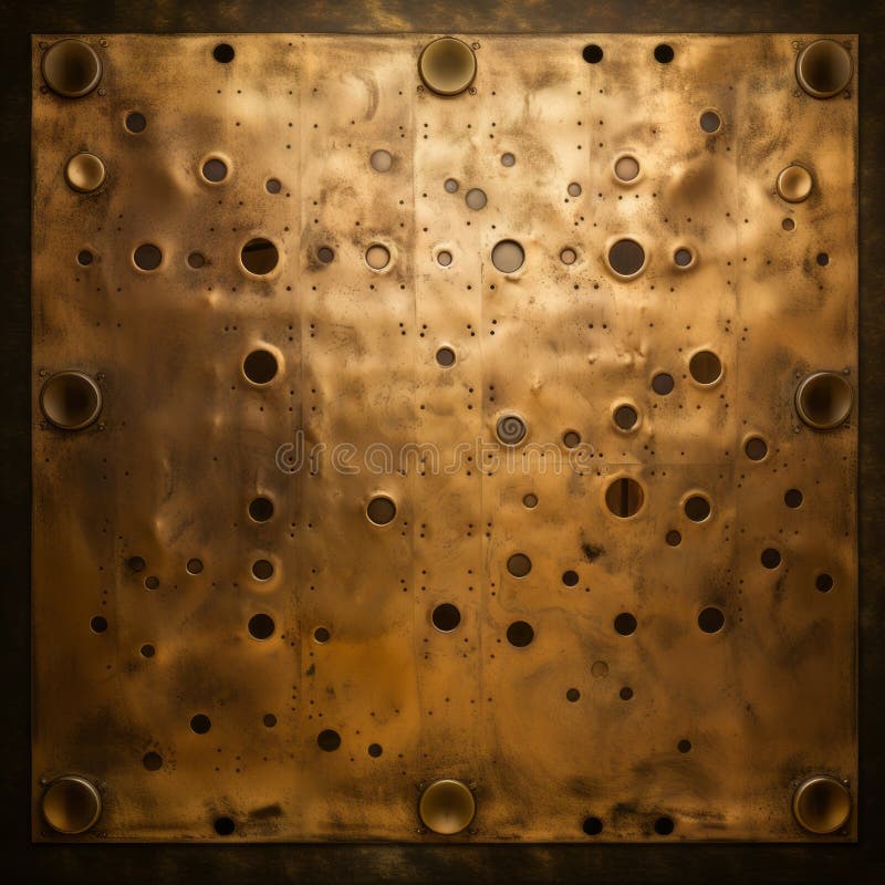 Old Brass Panel Texture with Holes , Generated by AI Stock Illustration ...