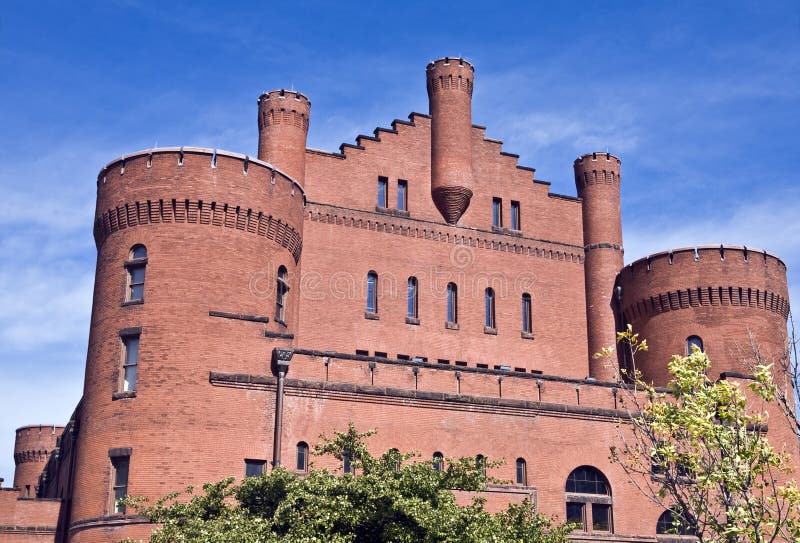Old Brick Armory stock photo. Image of turrets, architecture - 3425898