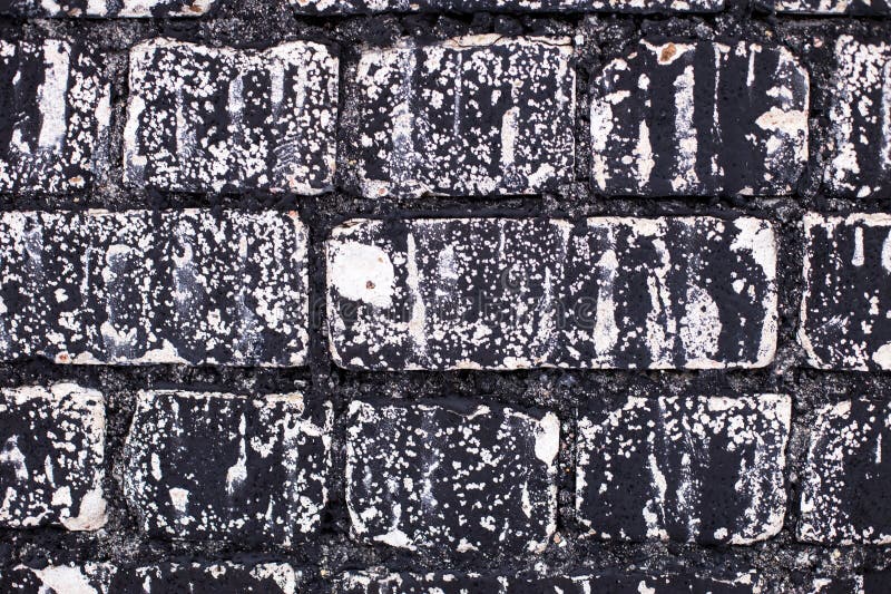 Old Brick Black Color Wall Background. Dark Stone Texture Stock Photo ...