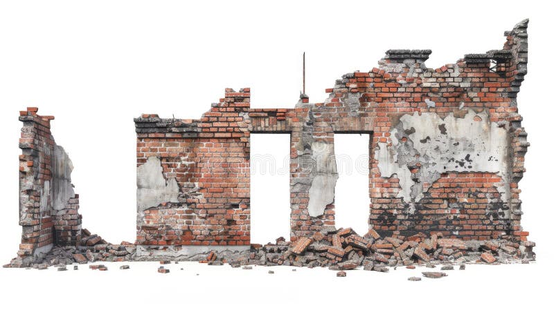 An Old Brick Building with a Broken Door, Perfect for Use in Abandoned ...