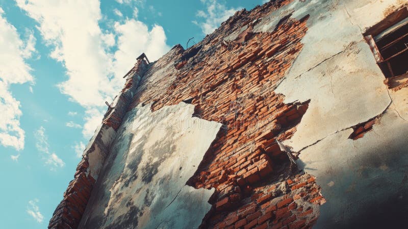 Old Brick Building Broken Window Stock Image - Image of crumbling ...
