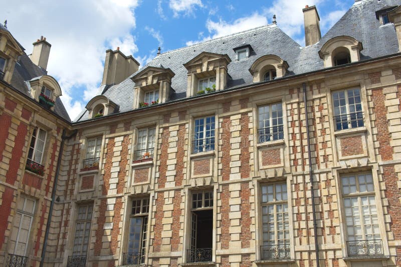 Old Brick Building in Paris Stock Photo - Image of european, apartment ...