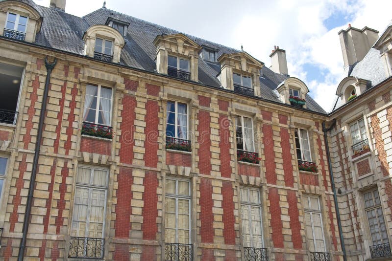 Old Brick Building in Paris Stock Image - Image of tourist, ancient ...