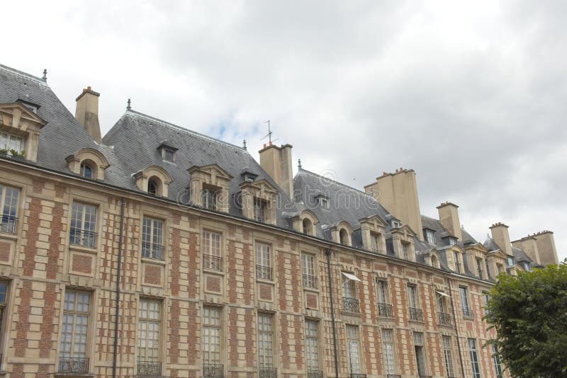 Old Brick Building in Paris Stock Photo - Image of brick, blue: 238508296