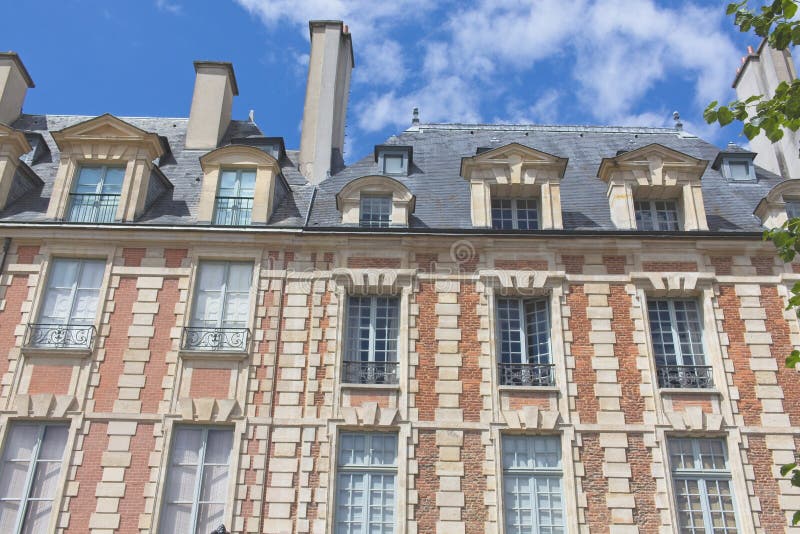 Old Brick Building in Paris Stock Photo - Image of street, roof: 238508246