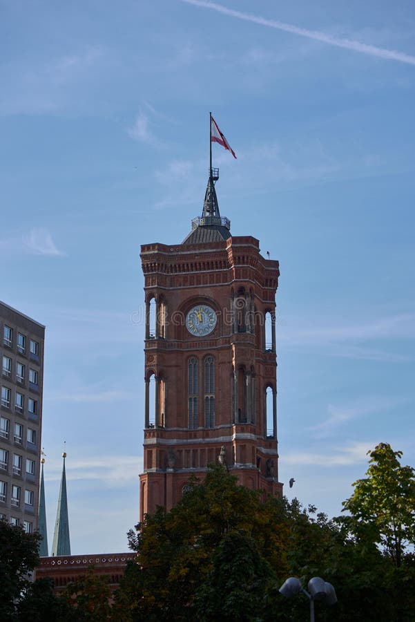 Old Brick Buildings in Berlin, Germany with Blue Sky in the Background ...