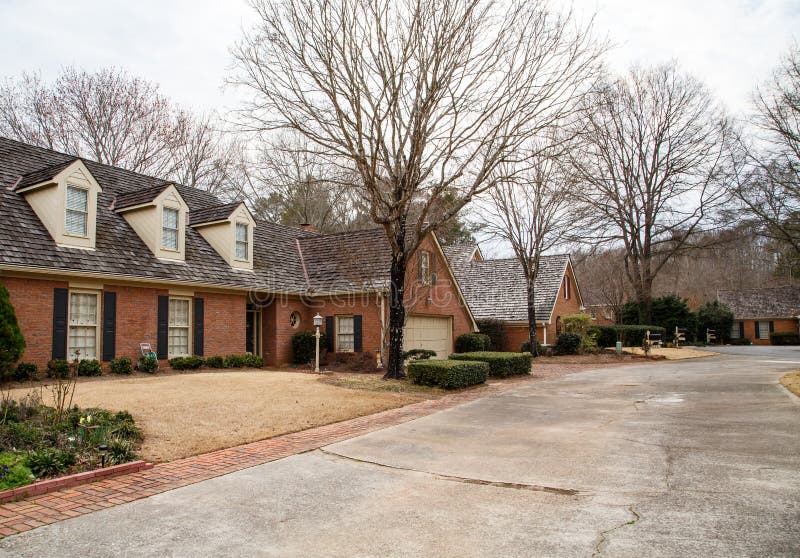 Old Brick Clluster Home Community Stock Photo - Image of property ...