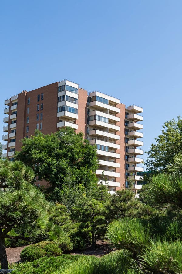 New Brick Condos and Iron Fence Stock Photo - Image of city, living ...