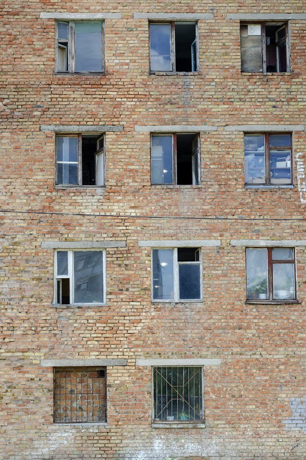Old Brick Dormitory Building of the Times of the USSR Stock Photo ...