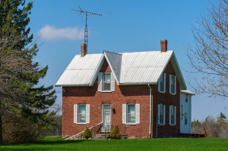 Old brick farmhouse stock photo. Image of single, home - 91522114