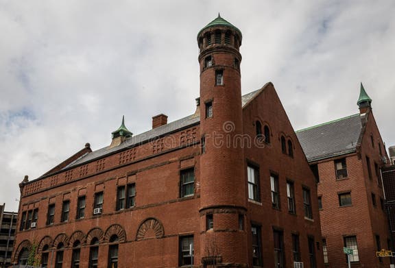 Old Brick Firehouse in Back Bay Boston Stock Image - Image of structure ...