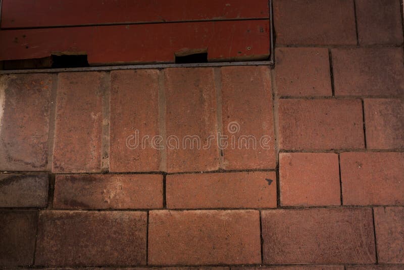 Old Brick Floor with a Fragment of a Wooden Hatch Stock Photo - Image ...