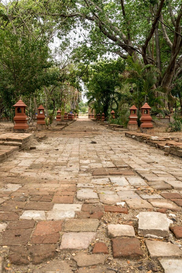 Old brick footpath stock photo. Image of religion, landscape - 73155358