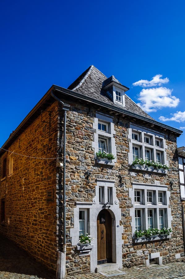 Old brick house in Belgium stock image. Image of hipster - 110694967