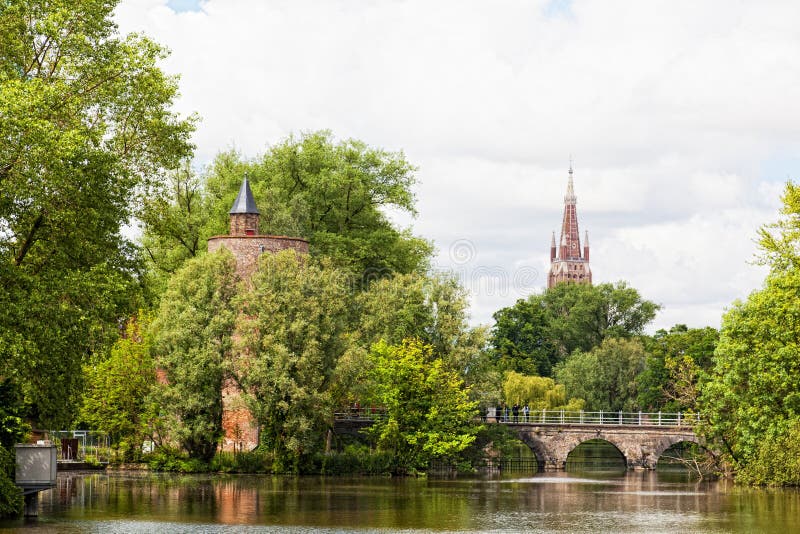 Old Brick House on the Channel in Bruges Stock Photo - Image of ...