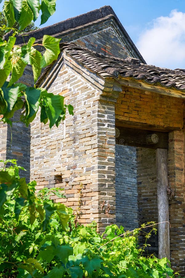 Old Brick Houses in Rural China Stock Photo - Image of dark ...