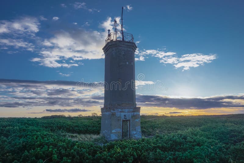 Old Brick Lighthouse on the Coast of Sakhalin Island Stock Photo ...