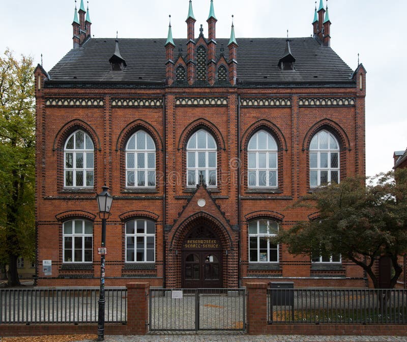 Old Brick-lined School Building in Wismar, Germany Stock Image - Image ...