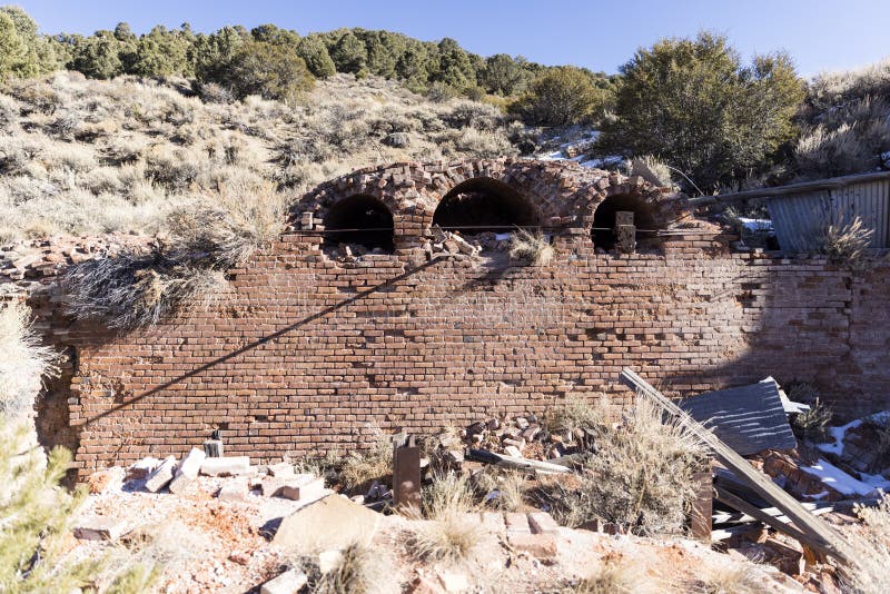 Old Brick Making Factory Built into the Side of a Hill in a Ghost Town ...