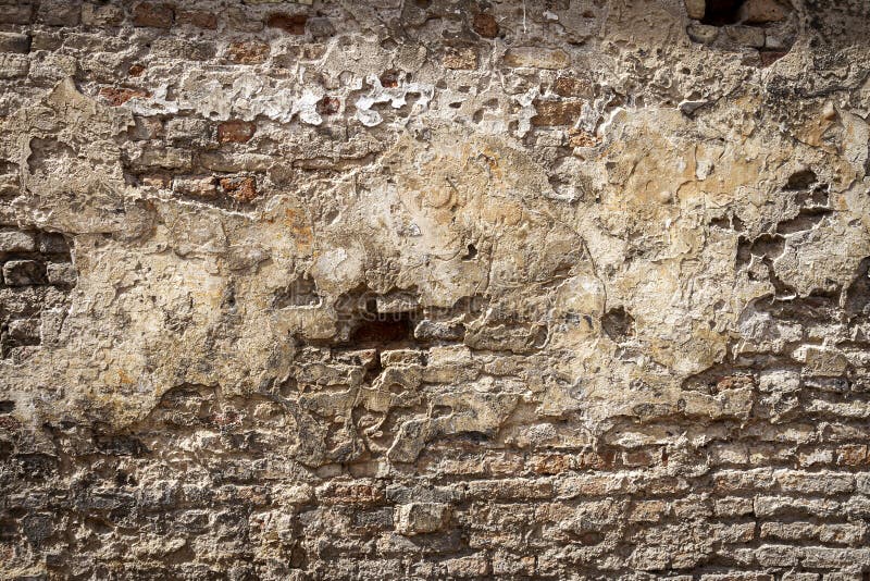 Old Brick and Plaster Wall Texture Background Stock Photo - Image of ...