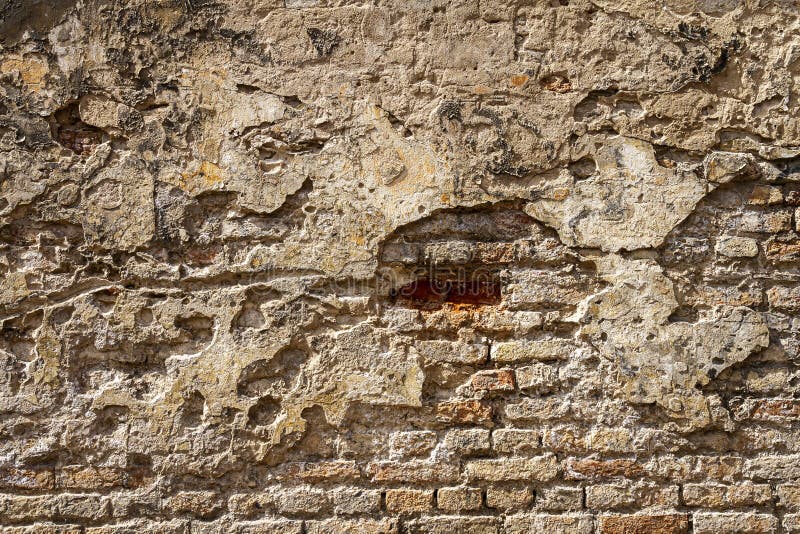 Old Brick and Plaster Wall Texture Background Stock Photo - Image of ...