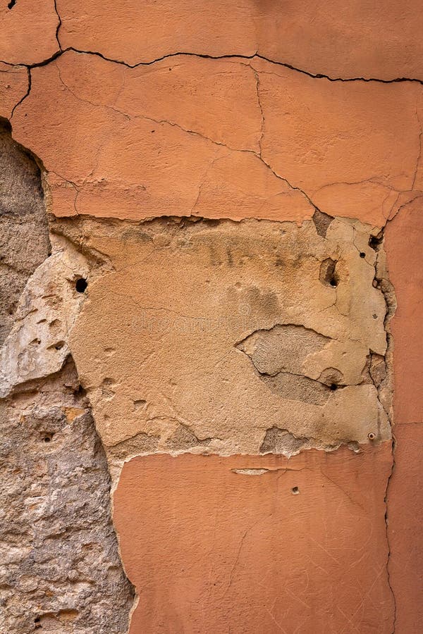 Old Brick and Plaster Wall Texture Background Stock Image - Image of ...