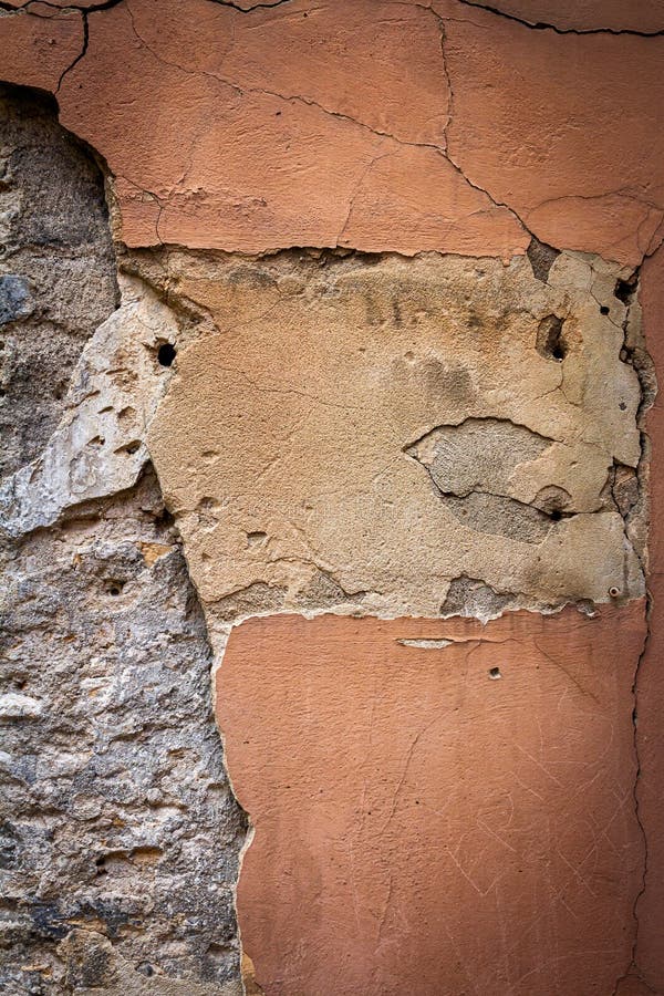 Old Brick and Plaster Wall Texture Background Stock Photo - Image of ...