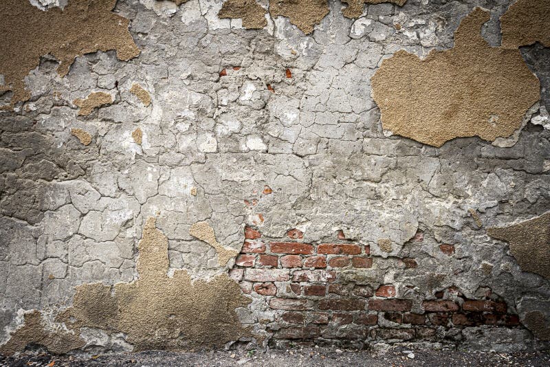 Old brick and plaster wall stock photo. Image of peeling - 171197302
