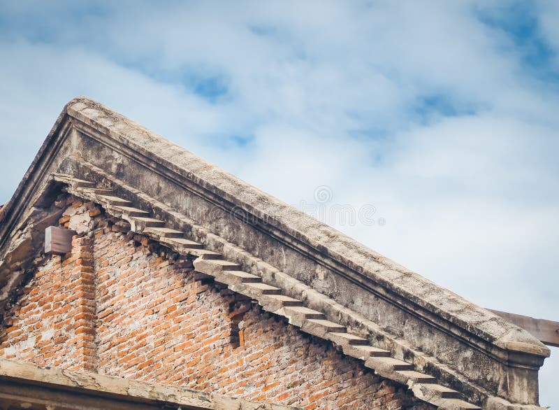 Old Brick Roof of an Old Building Stock Photo - Image of architecture ...