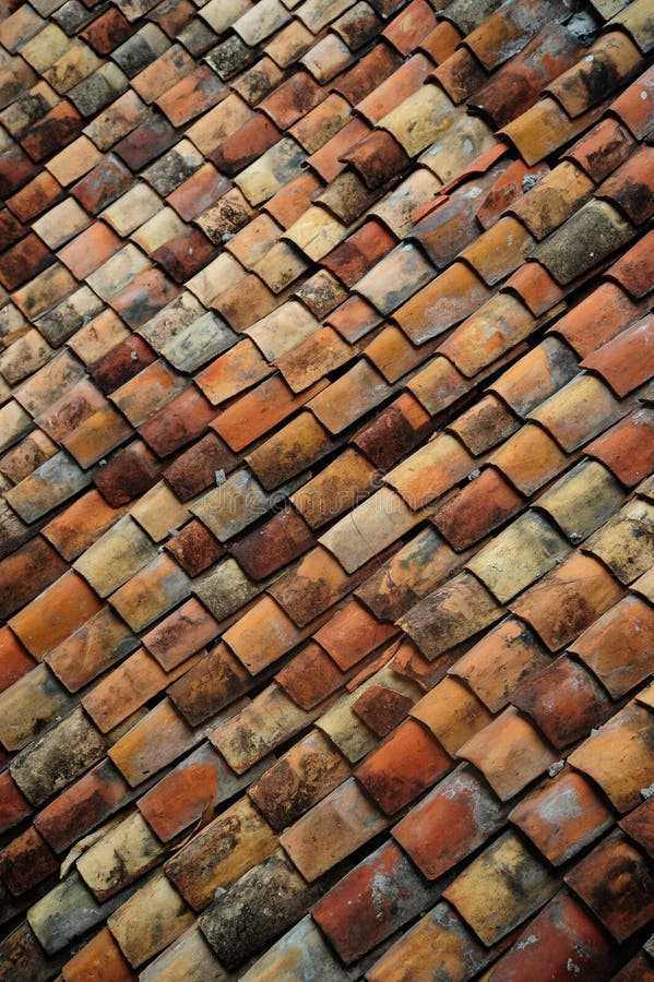 Old brick roof tiles stock image. Image of design, building - 40373645