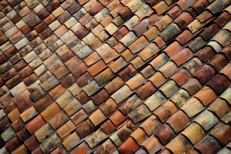 Old brick roof tiles stock photo. Image of pattern, repeat - 40373698