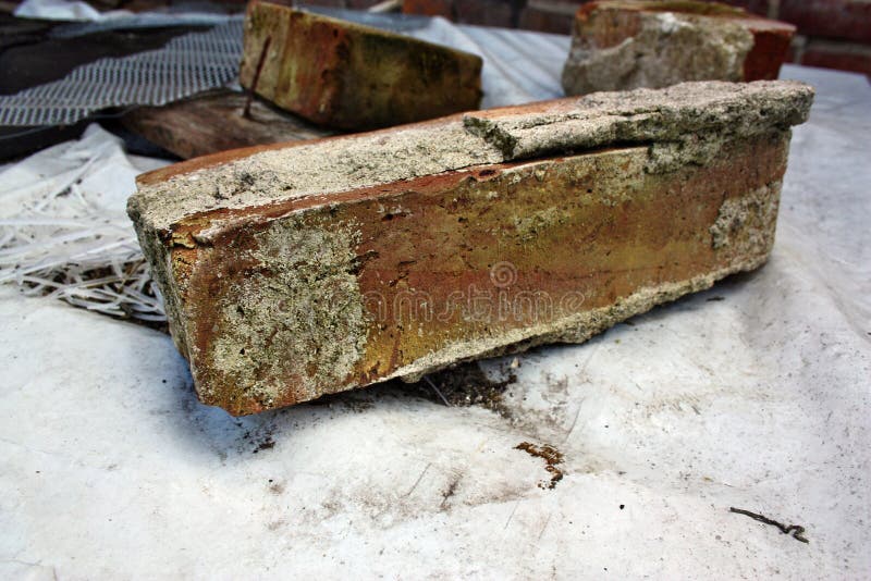 Old Brick, Rubble from the Demolition Stock Image - Image of dirty ...
