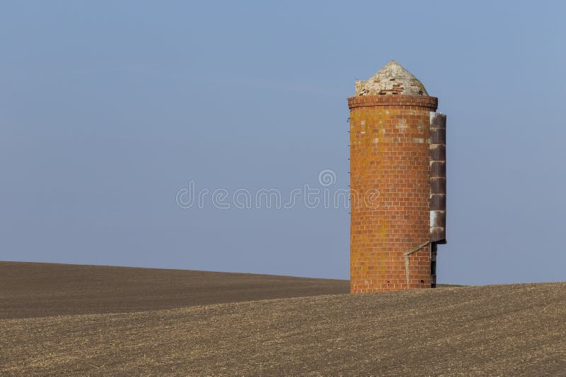 Red Brick Silo with Beautiful Fall Leaves Stock Image - Image of fall ...
