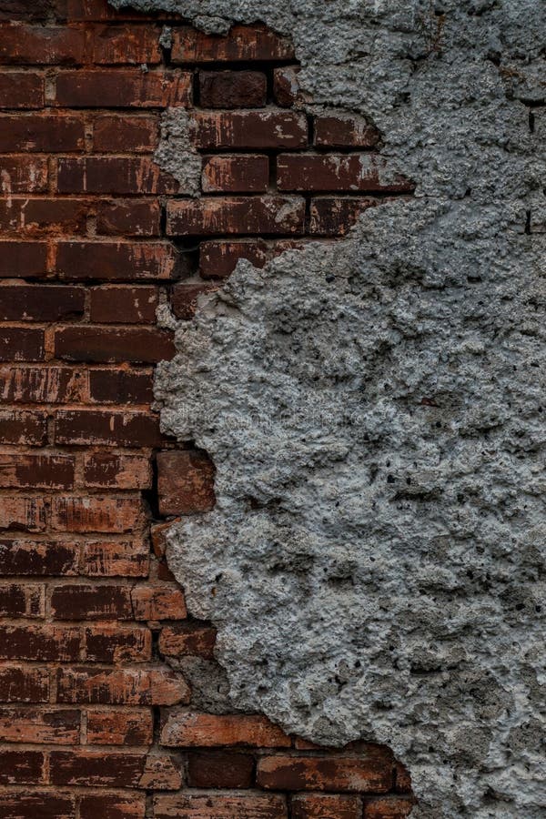 The Old Brick and Stone Wall with Plaster Stock Image - Image of ...